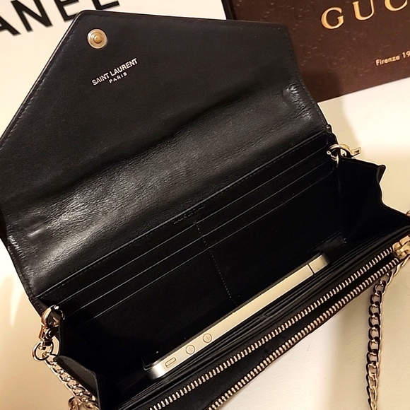 Yves Saint Laurent | Bags | Ysl Lambskin Leather Flap Crossbody Purse ...